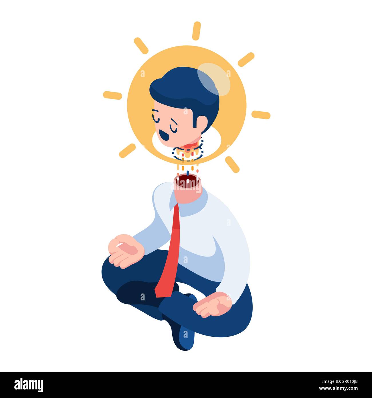 Flat 3d Isometric Businessman Head Got Idea and Launch from Body ...