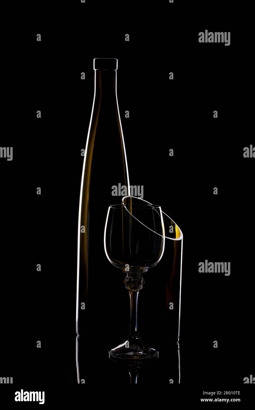 Still life with glass objects on a black background Stock Photo - Alamy