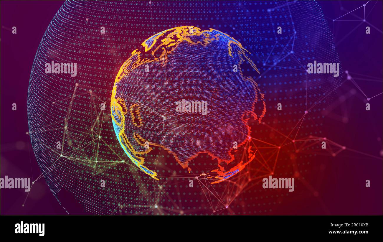 Colorfull earth planet. Planet map. Global social network. Future ...