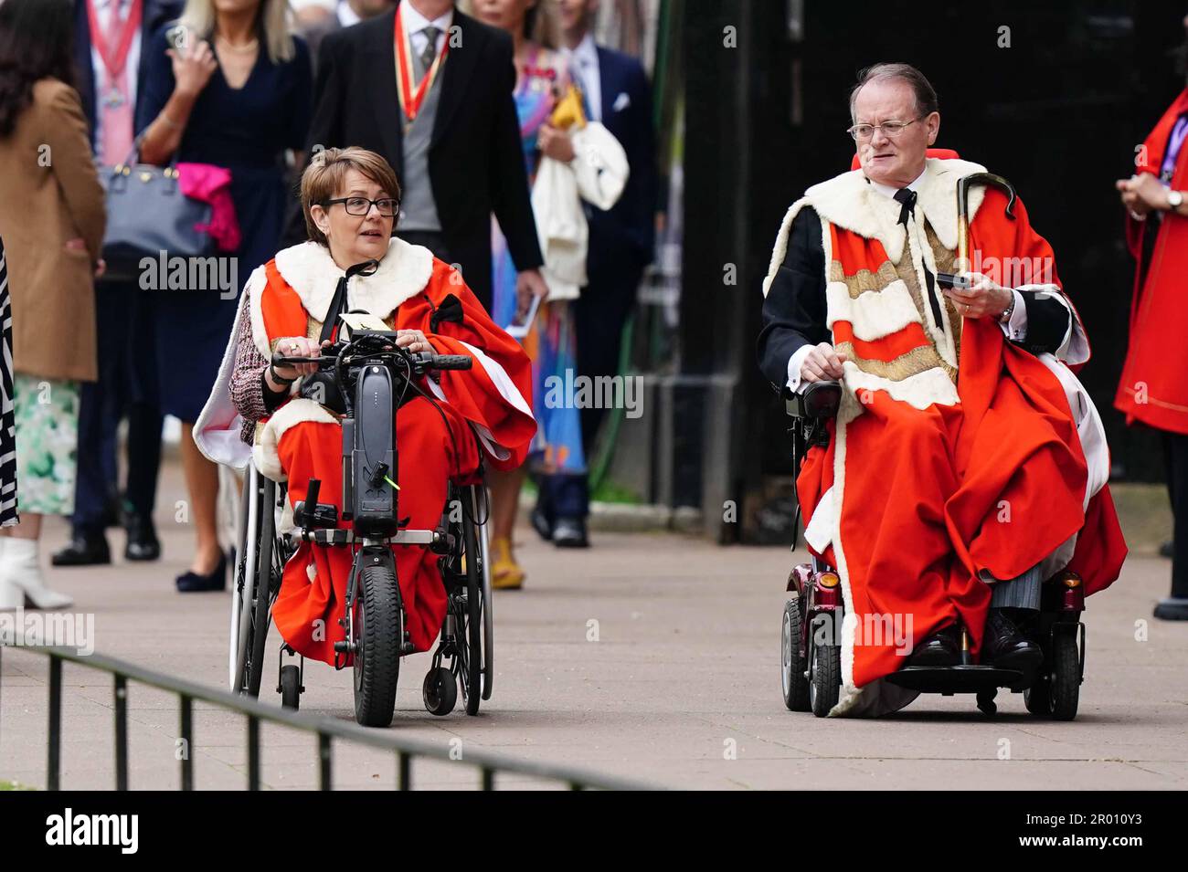 Dame Baroness Tanni Grey-Thompson (left) arriving ahead of the ...