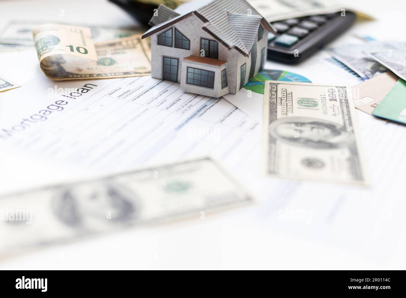 accountant working on Income tax forms or on budget planning with ...