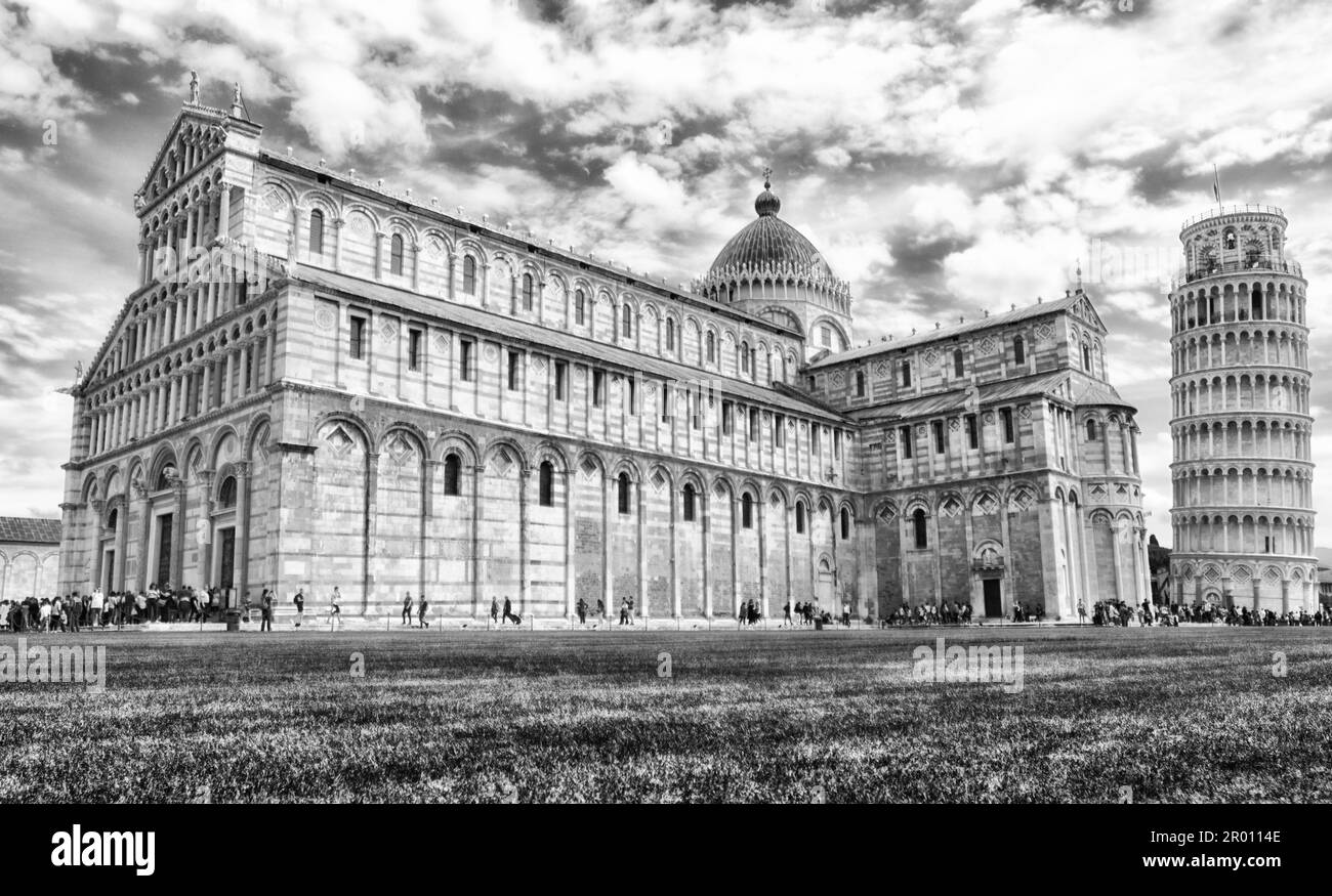 Pisa tower urban view Black and White Stock Photos & Images - Alamy