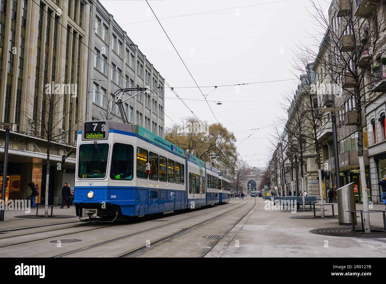 Trams running in Zurich Stock Photo - Alamy