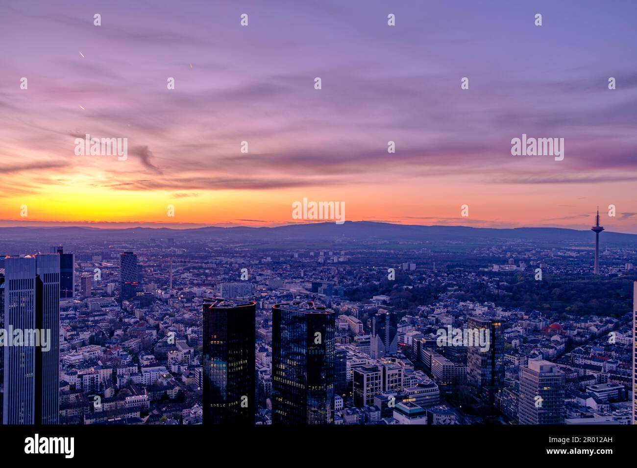View over city center night hi-res stock photography and images - Alamy