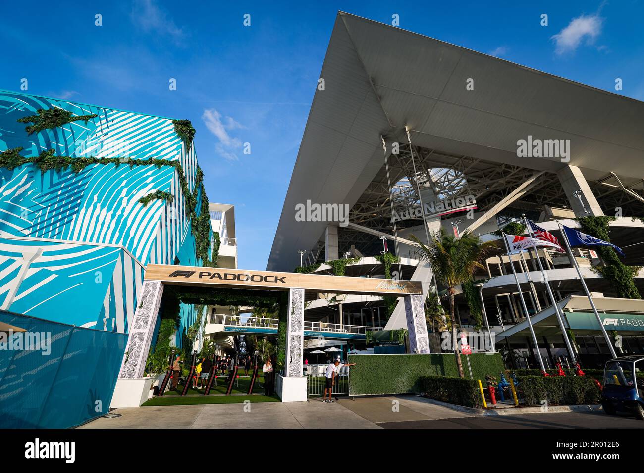 The paddock entrain at the bottom of the Miami Dolphins stadium during ...
