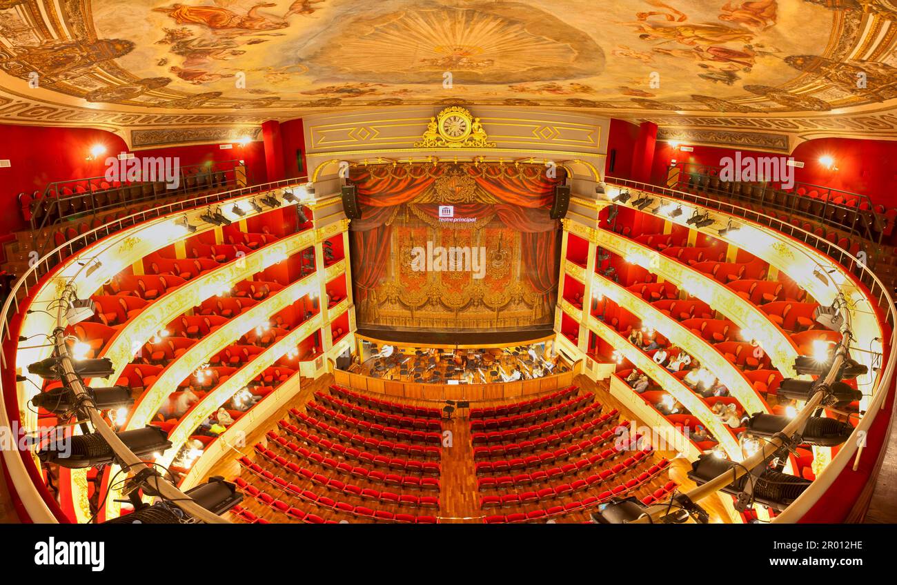 Teatro Principal, 1857. Integral view of the hall and stage, Teatre ... Teatro Principal, 1857. Integral view of the hall and stage, Teatre ...