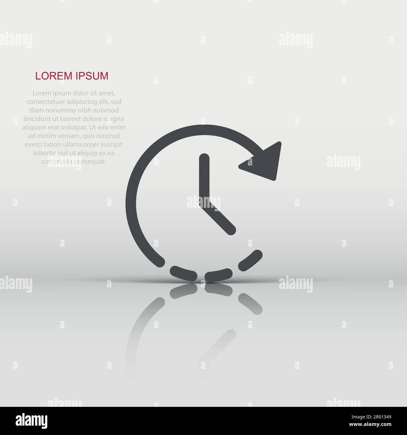 Clock time icon in flat style. Vector illustration. Business concept ...