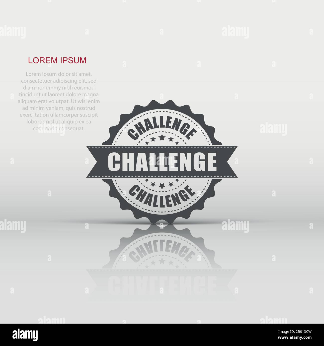 Challenge grunge rubber stamp. Vector illustration on white background. Business concept ...