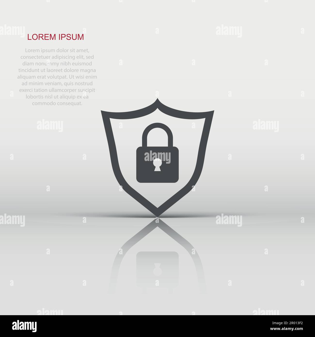 Lock with shield security icon. Vector illustration on white background ...