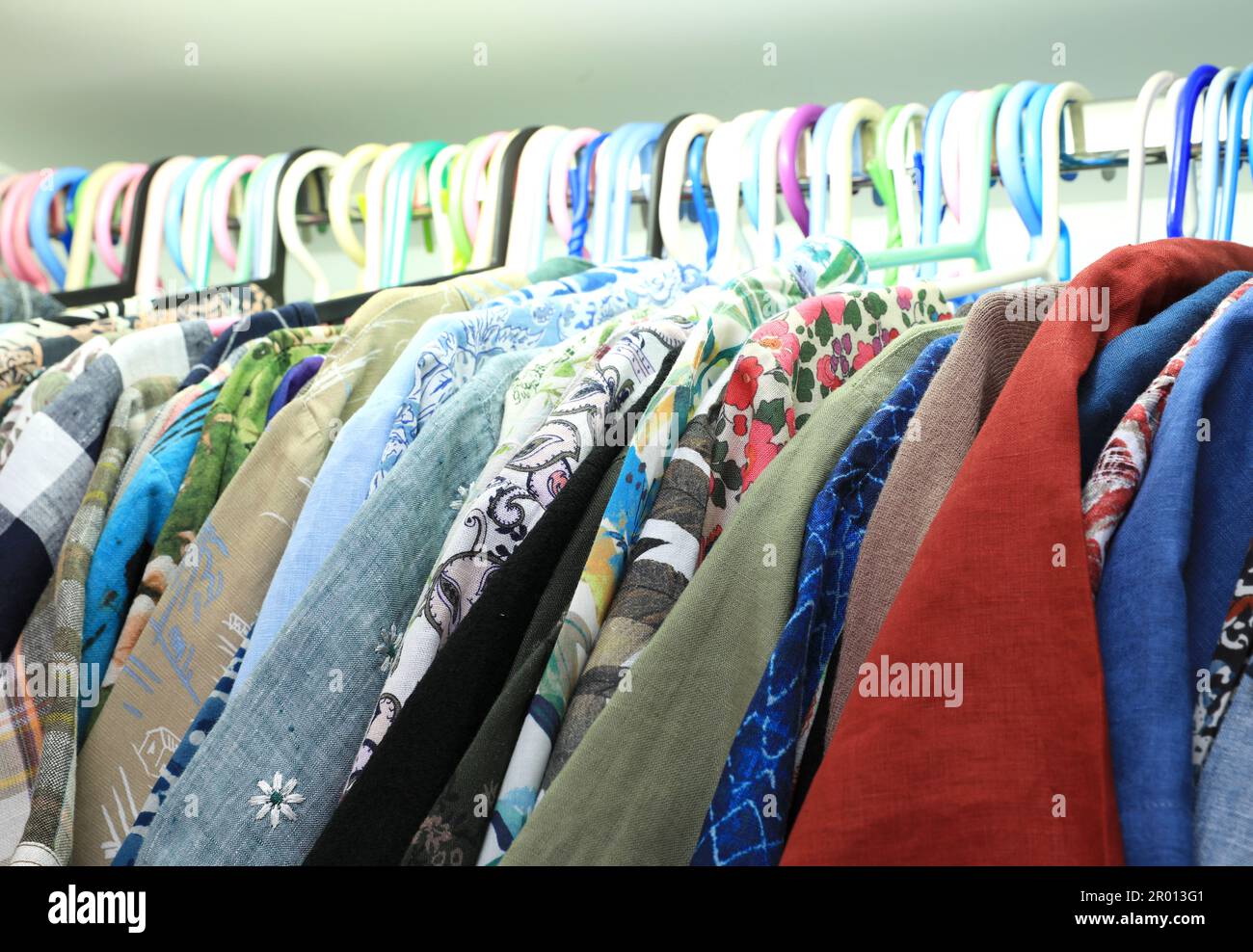 Women's clothing hanging hi-res stock photography and images - Alamy