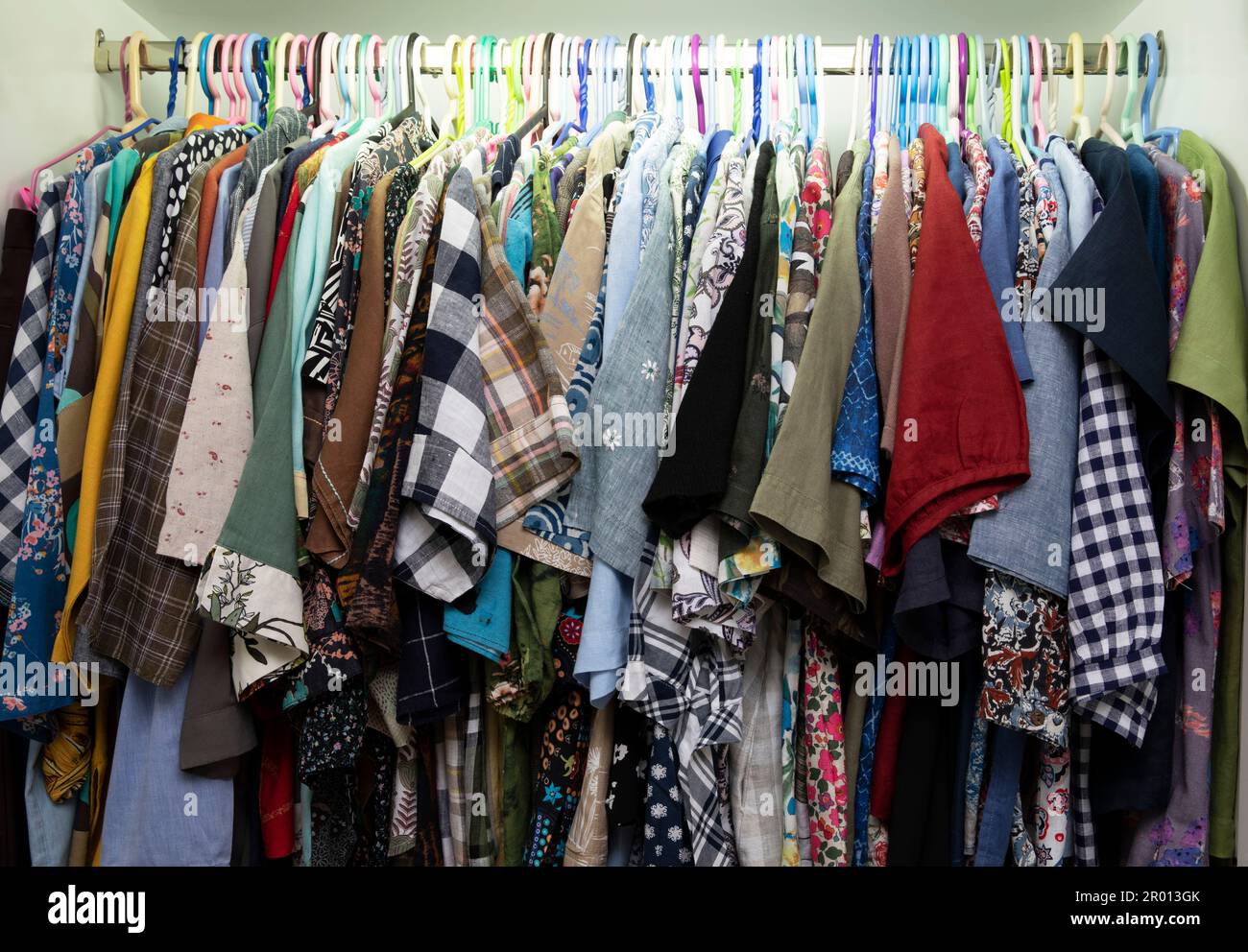 Various clothes on hangers hi-res stock photography and images - Alamy