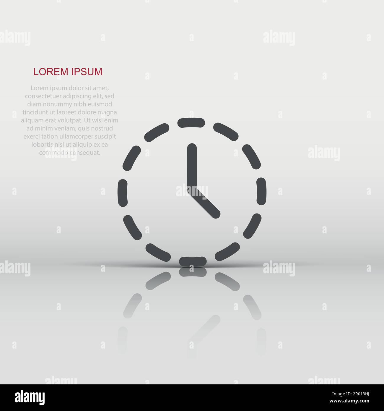 Clock time icon in flat style. Vector illustration. Business concept ...