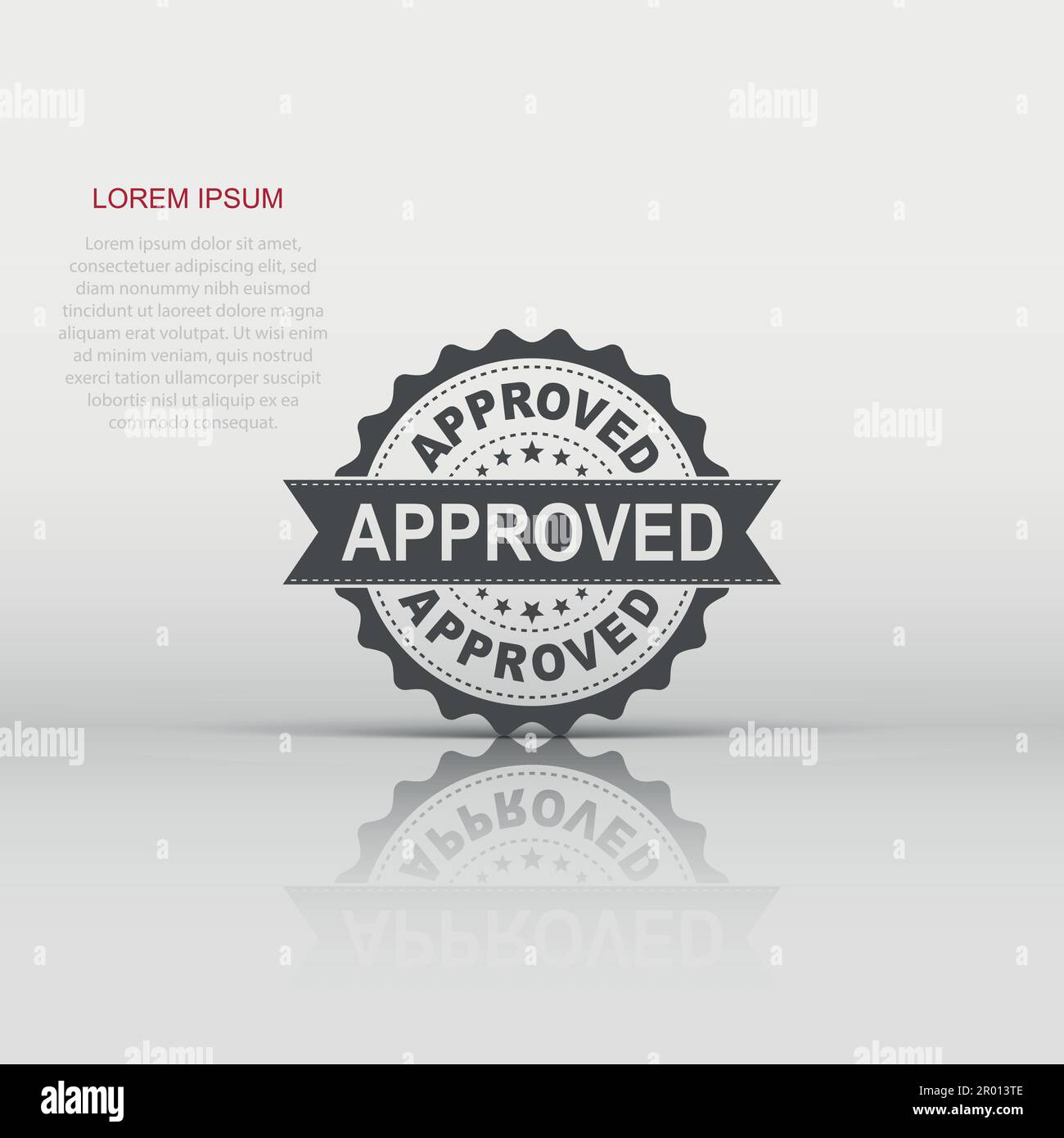 Approved seal stamp vector icon. Approve accepted badge flat vector ...