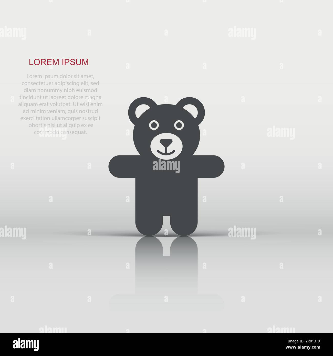 Teddy bear plush toy icon. Vector illustration. Business concept bear ...