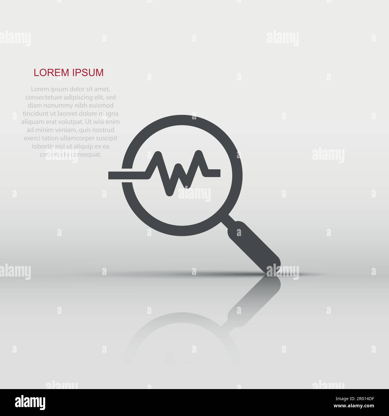 Magnifying glass icon with pulse. Vector illustration. Business concept ...