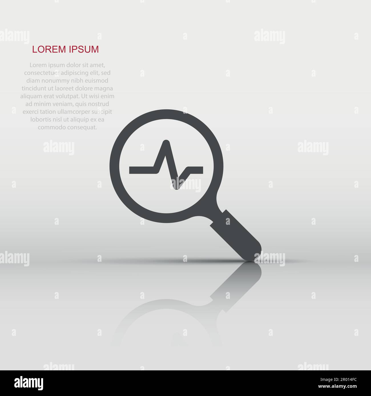 Magnifying glass icon with pulse. Vector illustration. Business concept ...