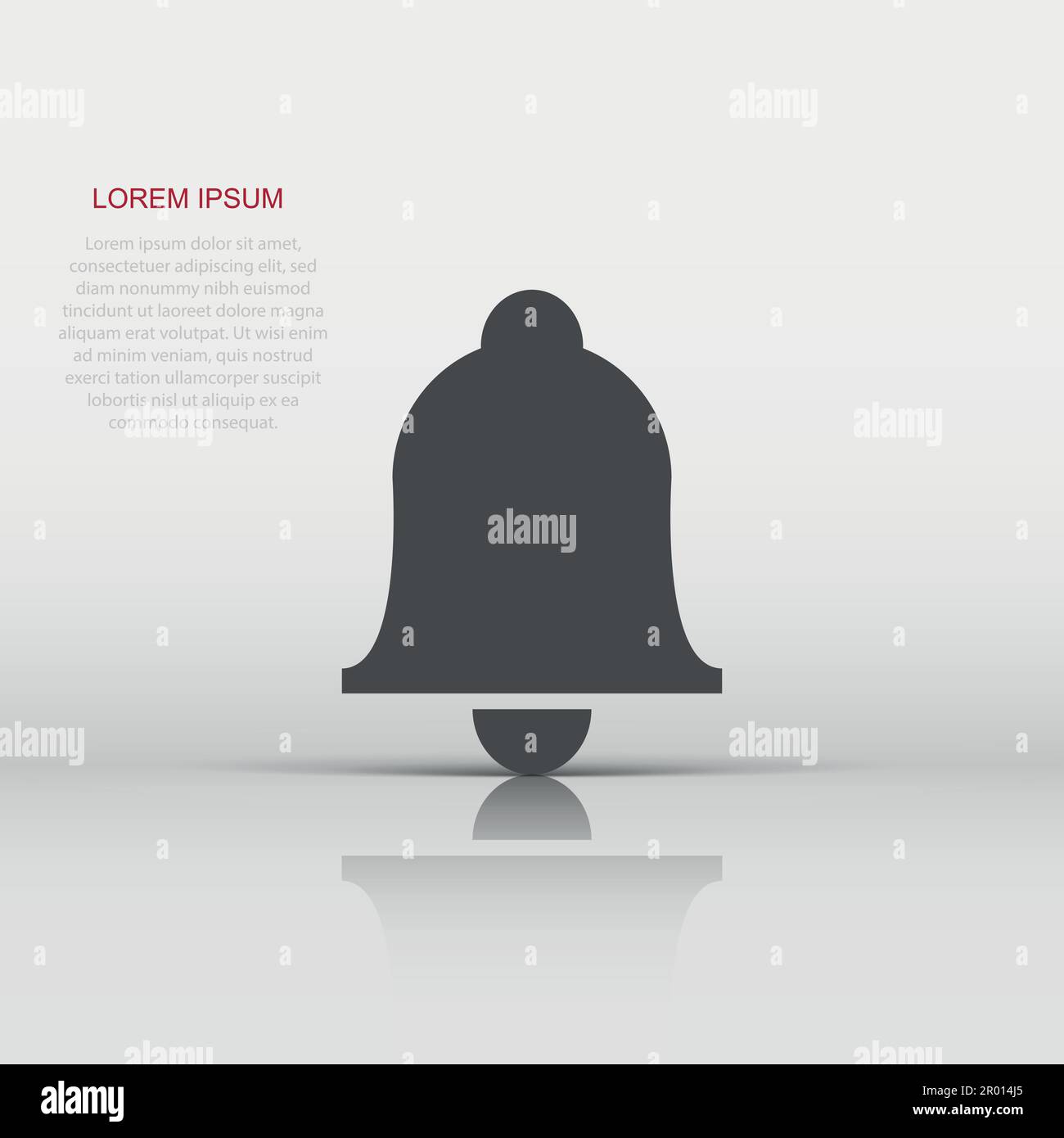 Bell vector icon in flat style. Alarm bell illustration on white ...