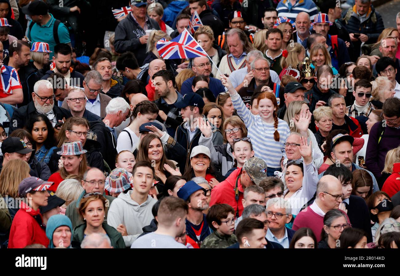 The crowd gather near Trafalgar Square in London ahead of the ...