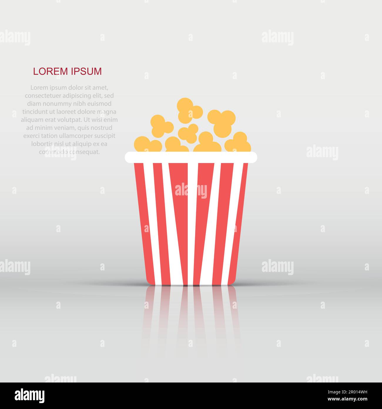Popcorn vector icon in flat style. Cinema food illustration on isolated ...