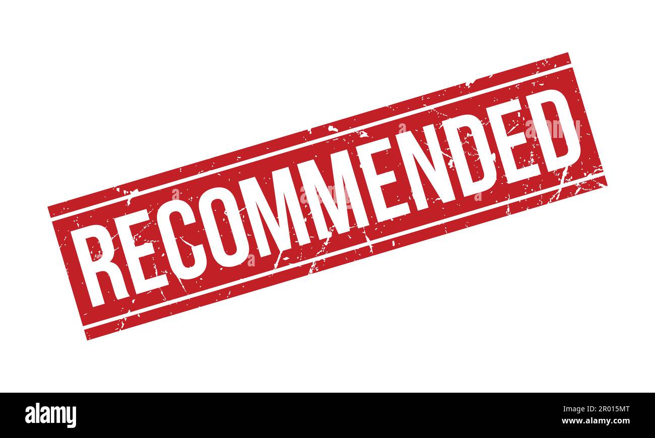 Recommended Rubber Stamp. Red Recommended Rubber Grunge Stamp Seal ...