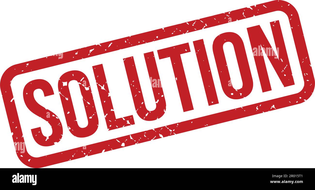 Solution Rubber Stamp. Red Solution Rubber Grunge Stamp Seal Vector ...