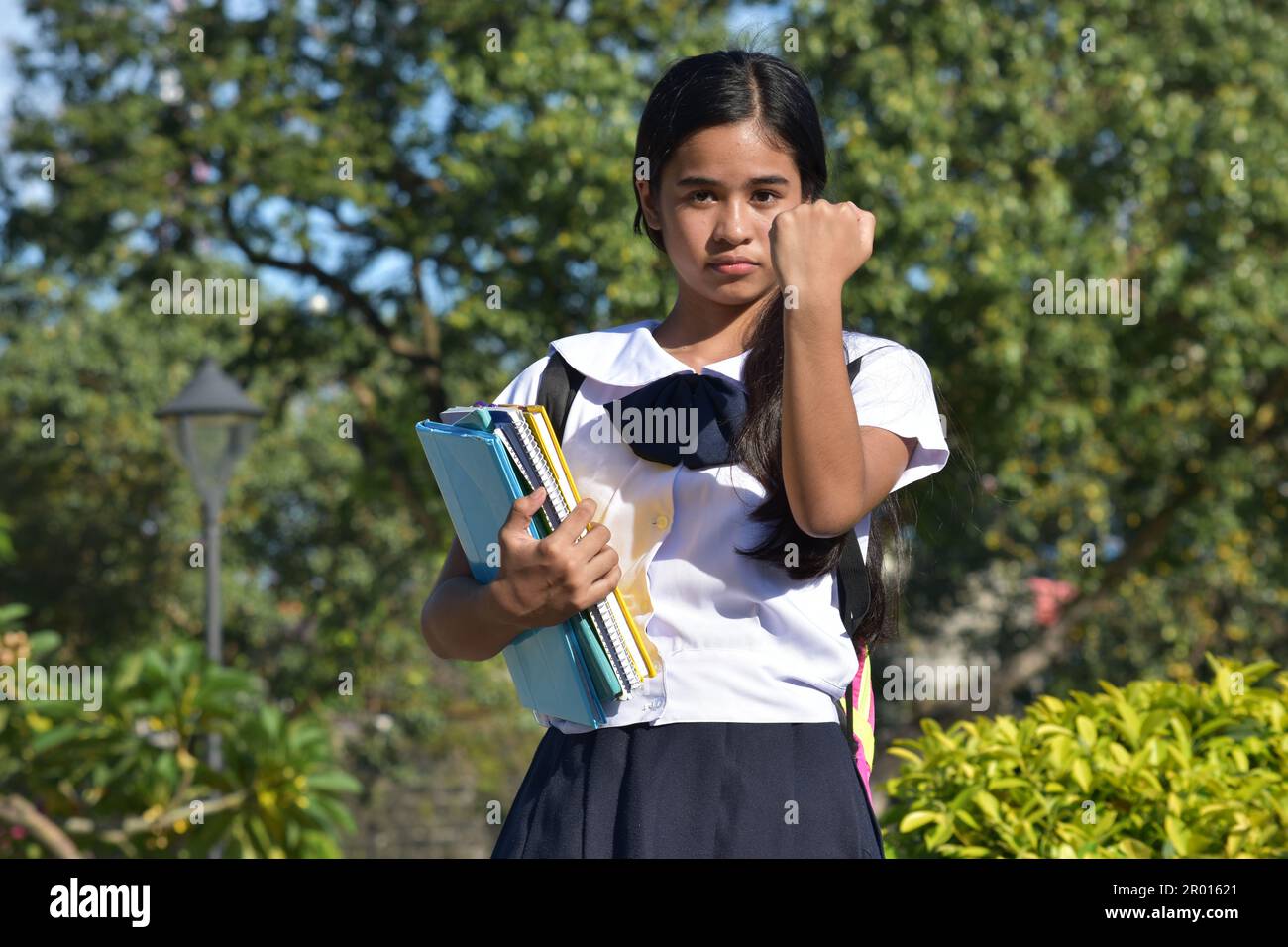Upset Pretty Female Student Wearing School Uniform Stock Photo - Alamy