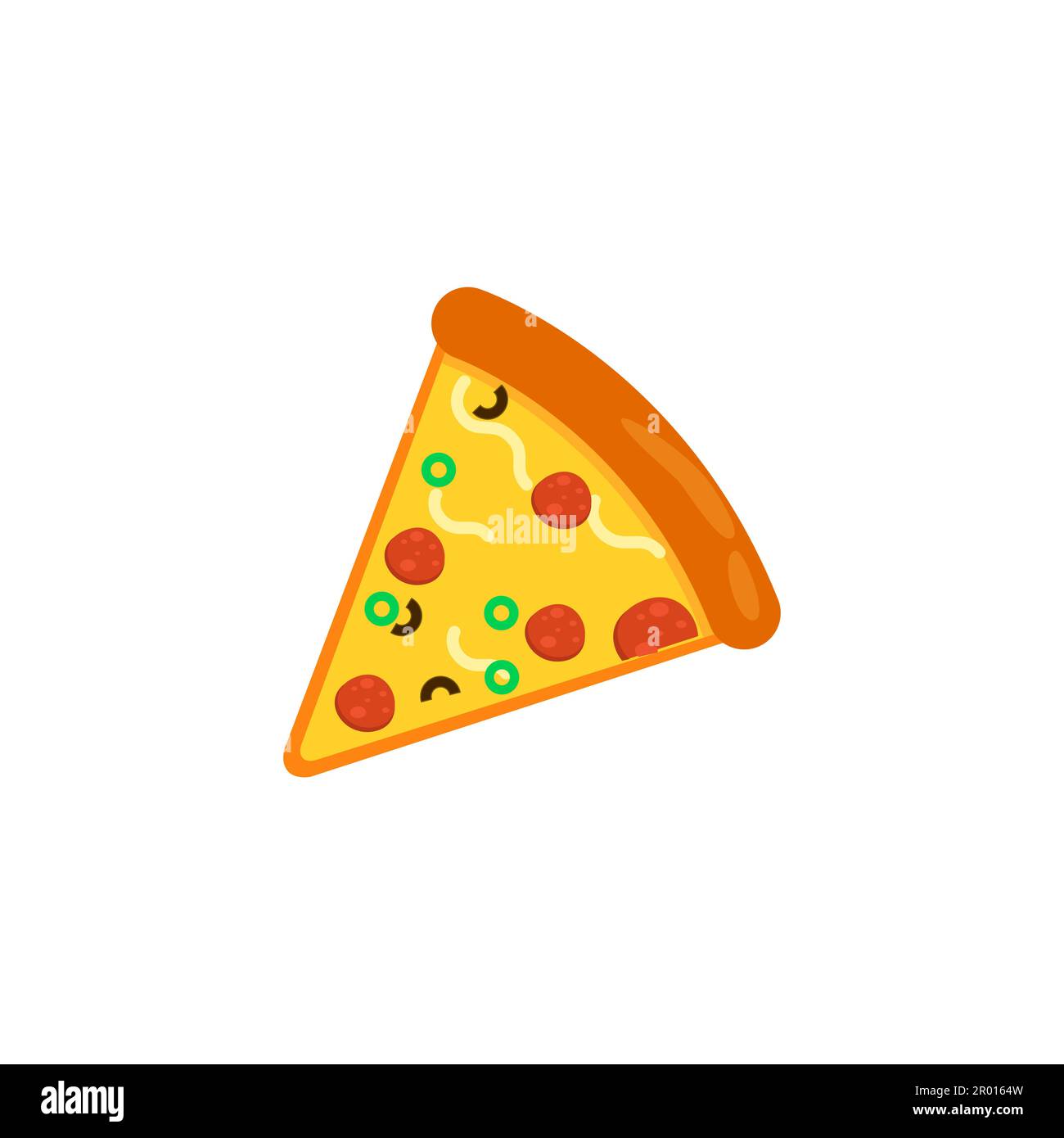 Pizza slice icon vector. Pizza slice with melted cheese. Slice of pepperoni pizza. Vector clip ...