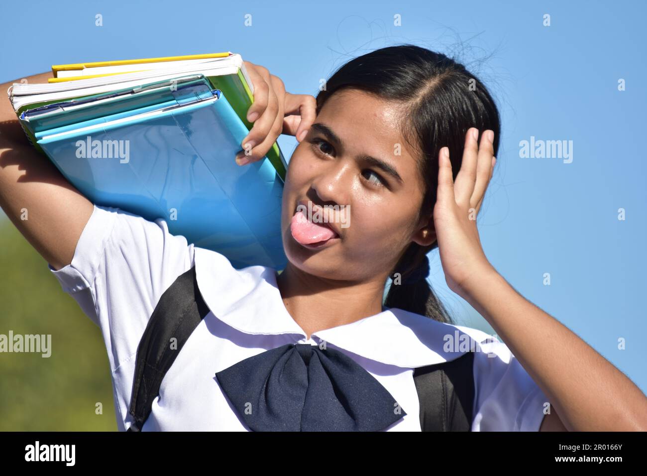 A Girl Student And Confusion Stock Photo - Alamy