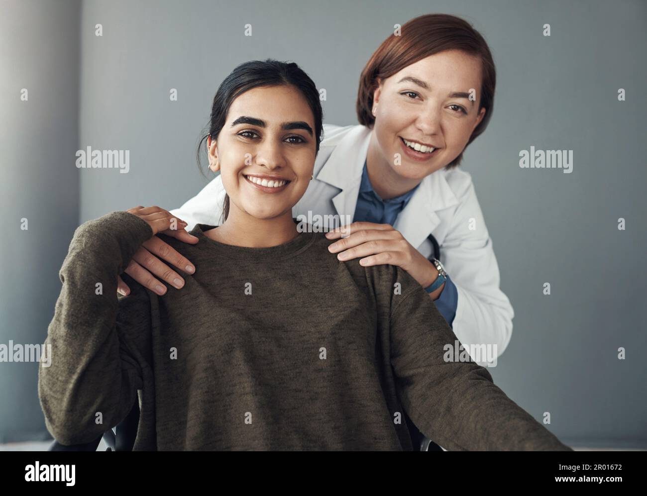 Your health is my priority. a young female doctor comforting a patient ...