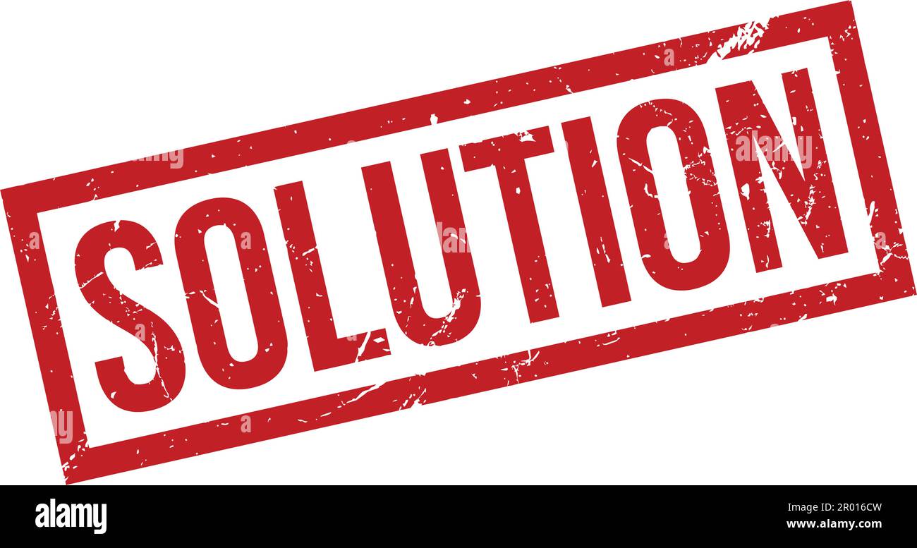 Solution Rubber Stamp. Red Solution Rubber Grunge Stamp Seal Vector ...