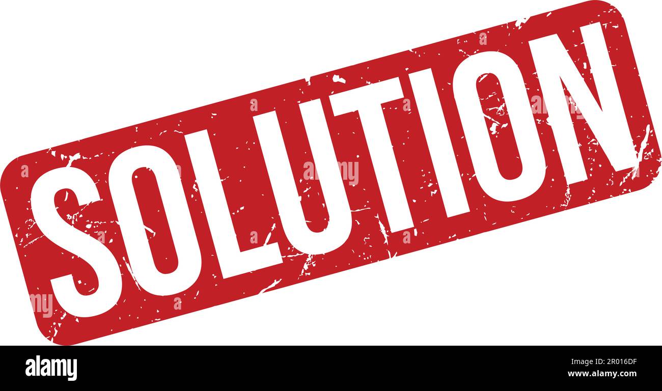 Solution Rubber Stamp. Red Solution Rubber Grunge Stamp Seal Vector ...