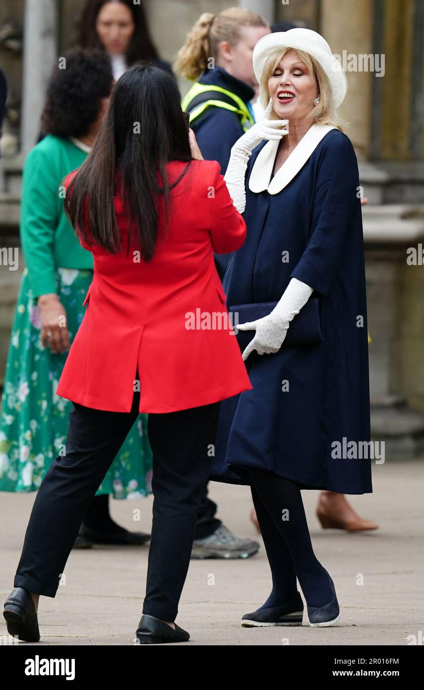 Dame Joanna Lumley poses for a photograph as she arrives ahead of the ...