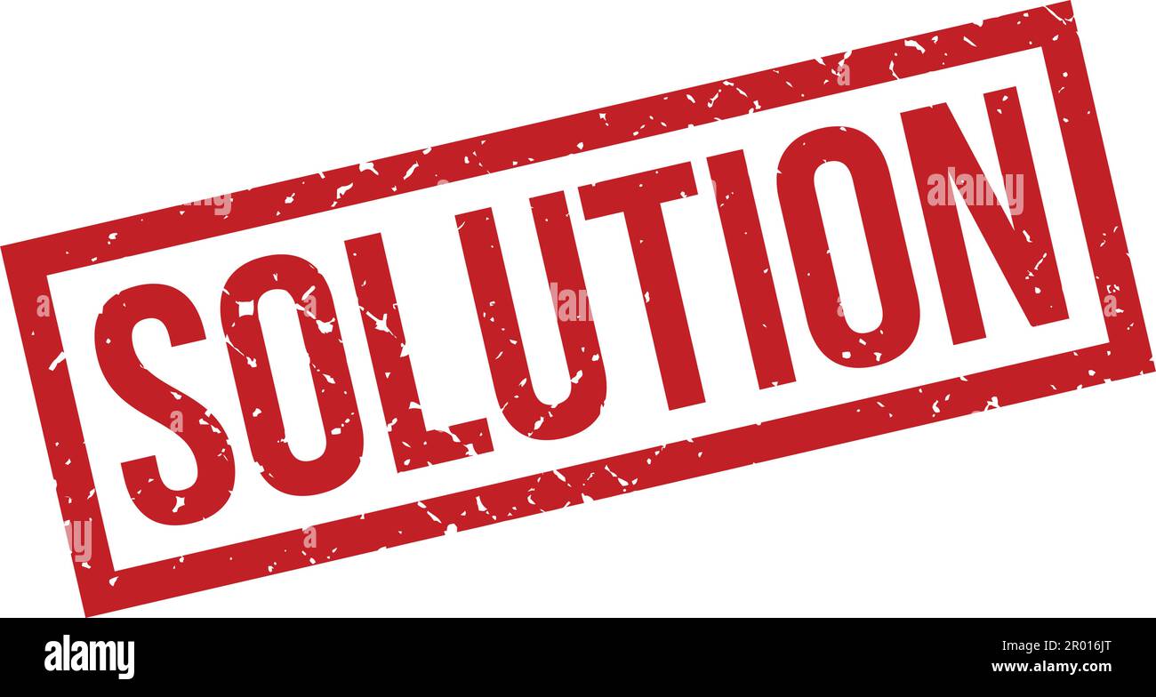 Solution Rubber Stamp. Red Solution Rubber Grunge Stamp Seal Vector ...