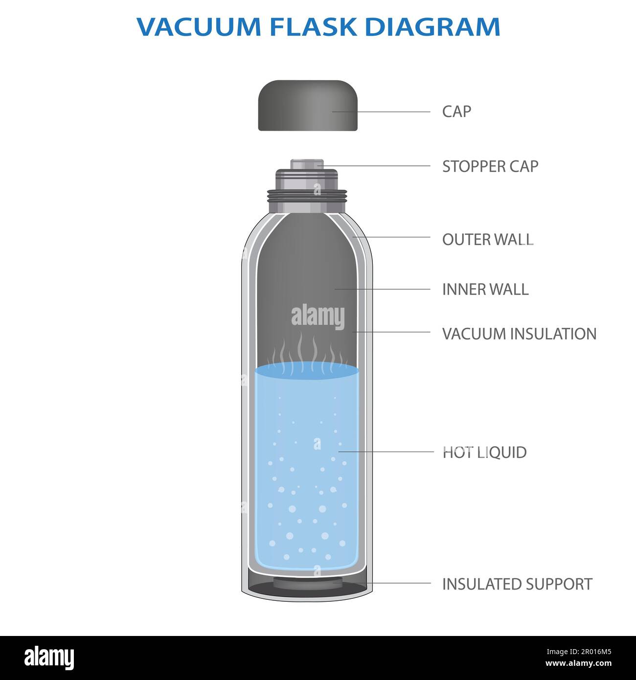 An informative vector of vacuum flask isolated on white background ...