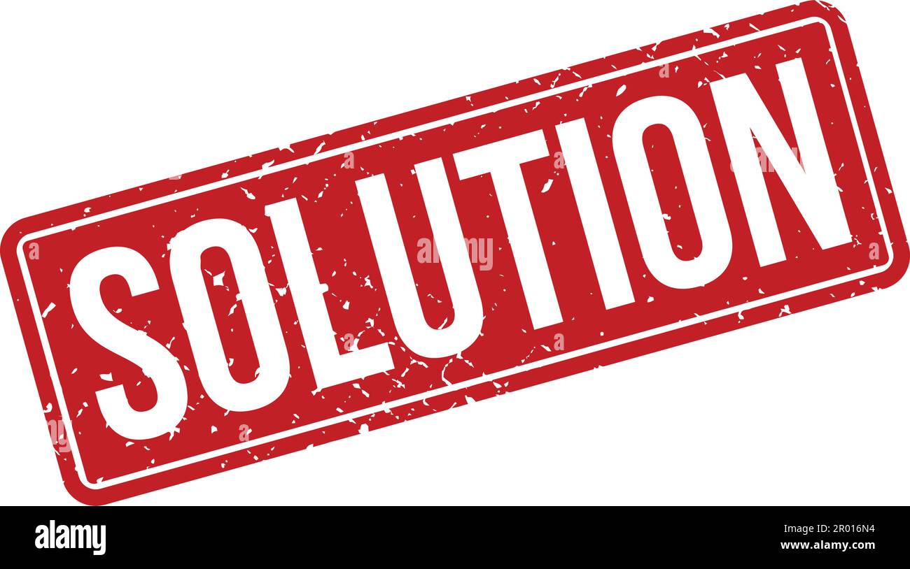 Solution Rubber Stamp. Red Solution Rubber Grunge Stamp Seal Vector ...