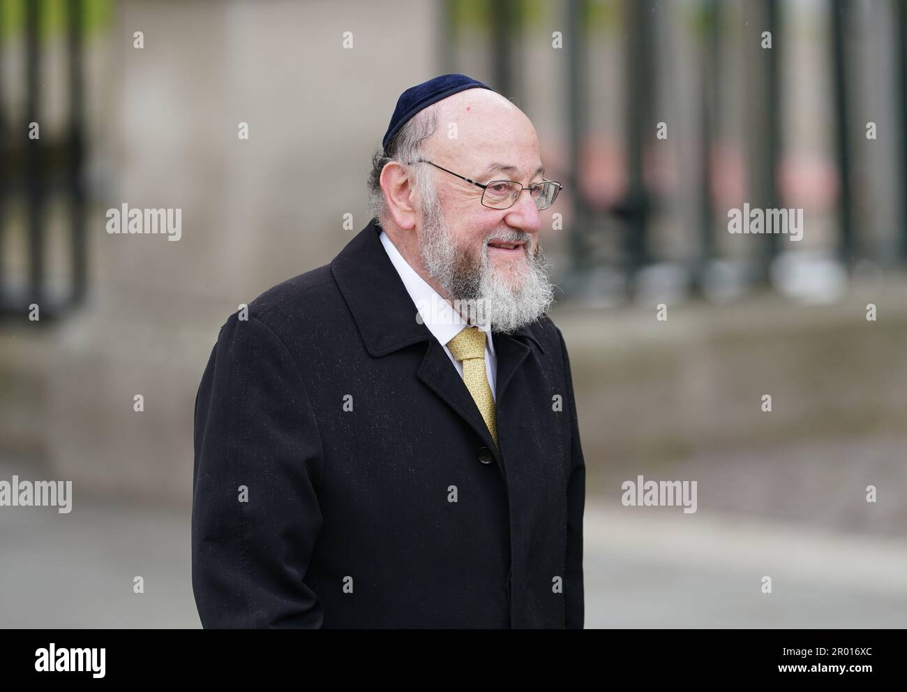 Chief Rabbi Ephraim Mirvis arriving at Westminster Abbey, London, ahead ...