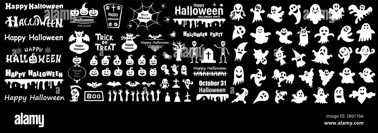 Set of silhouettes of Halloween Stock Vector Image & Art - Alamy