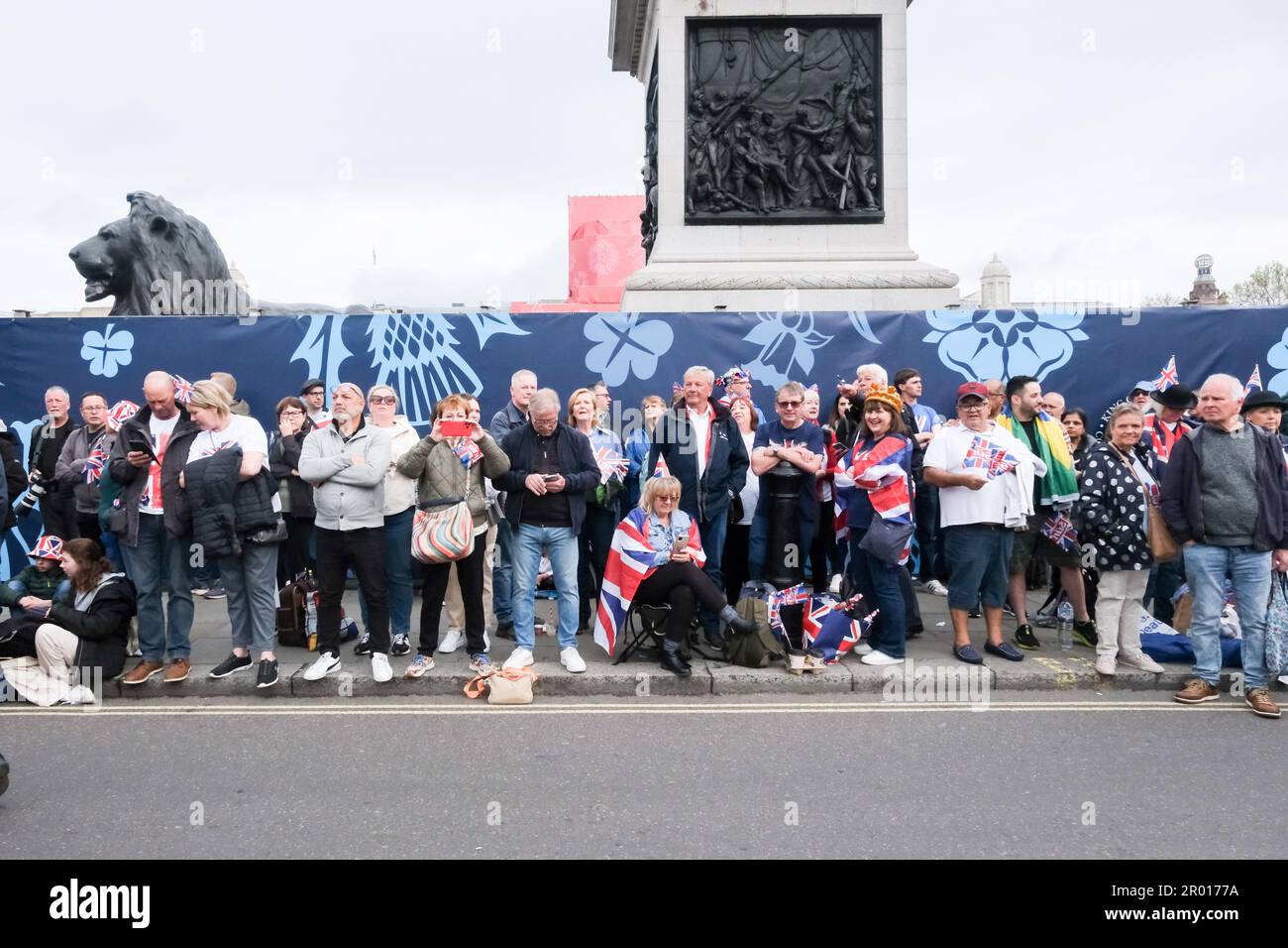 London, UK. 6th May 2023. Coronation of King Charles III. Crowds arrive ...
