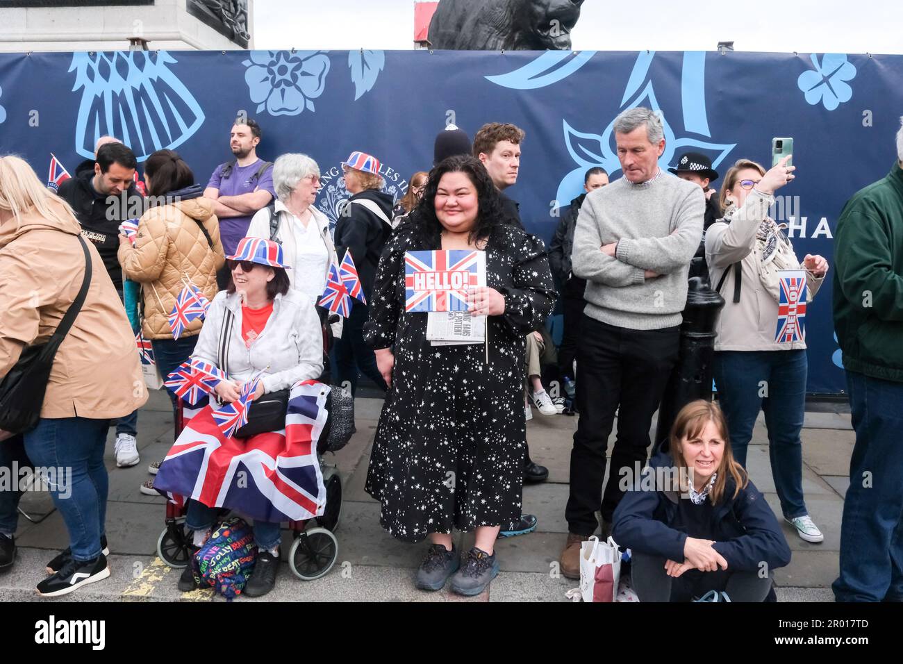 London, UK. 6th May 2023. Coronation of King Charles III. Crowds arrive ...