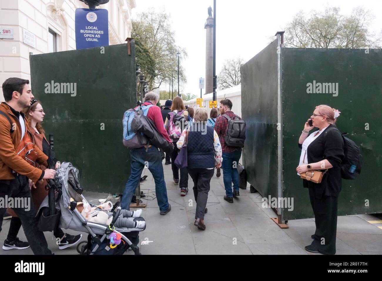 London, UK. 6th May 2023. Coronation of King Charles III. Crowds arrive ...