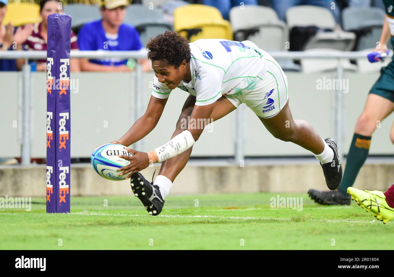 Adita Miliana of Fijiana Drua scores a try during the Super W Final ...