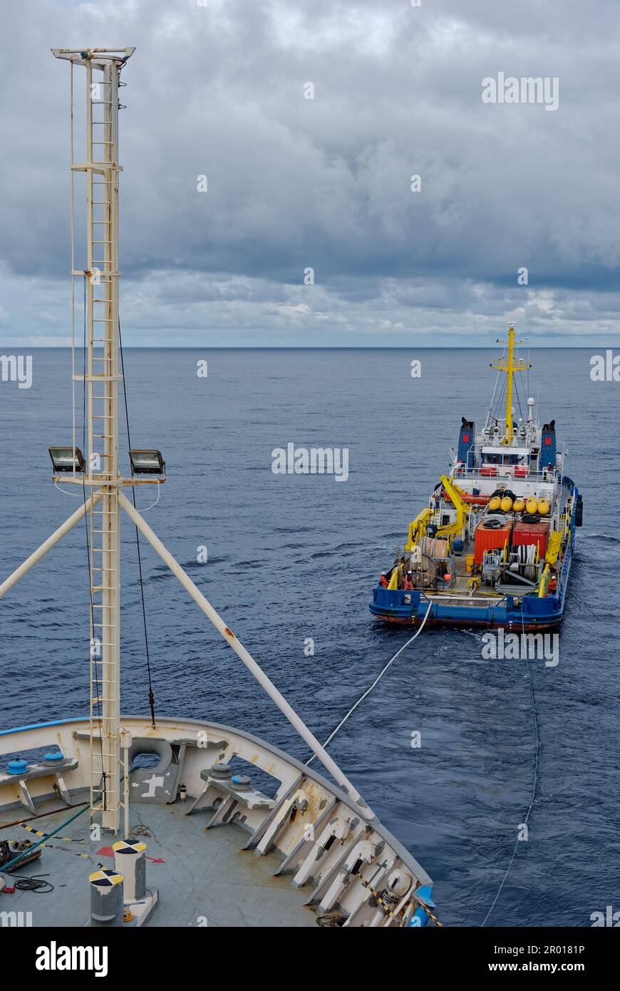 The Wildebeest Offshore Supply Vessel providing Fuel oil Bunkers to a ...