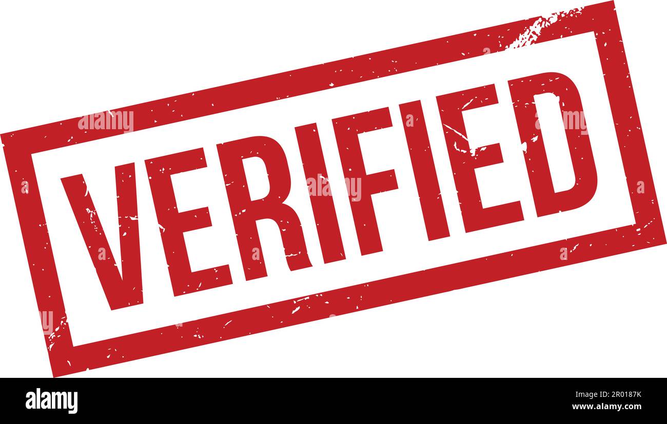 Red Grunge Verified Rubber Stamp Isolated On White Background Stock ...