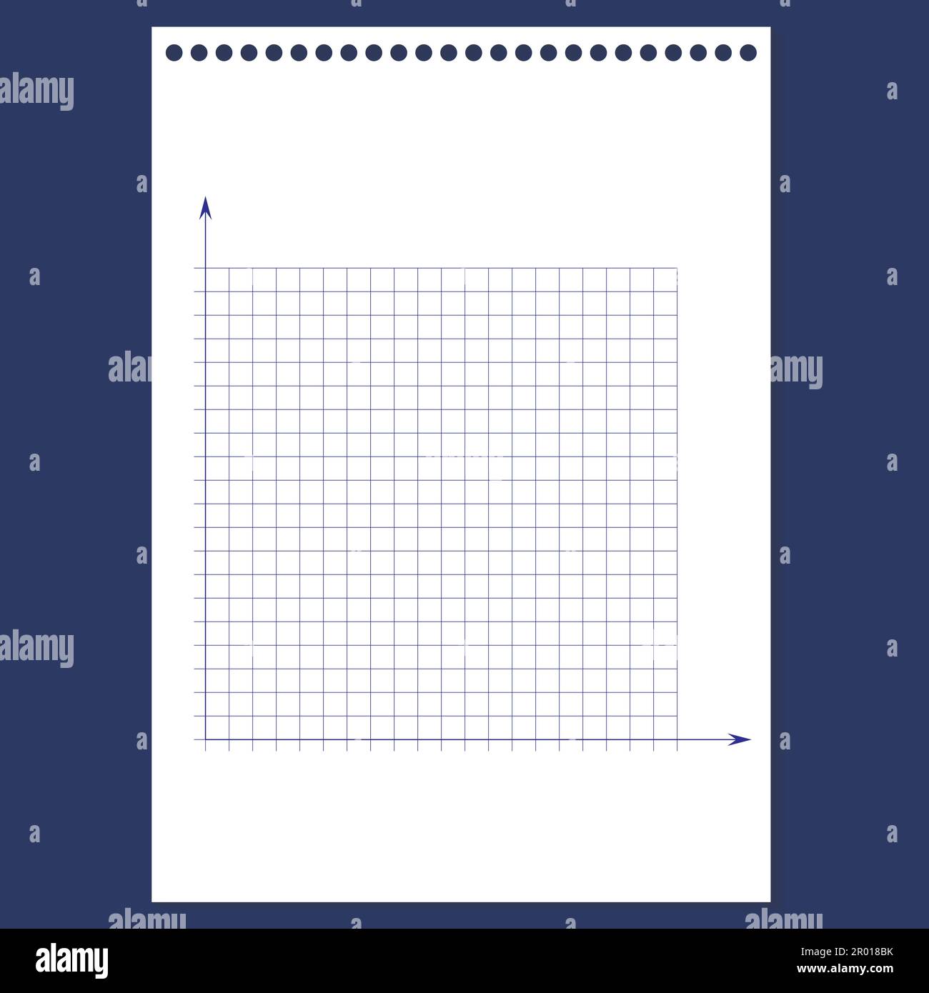 Grid paper. Mathematical graph. Cartesian coordinate system with x-axis ...