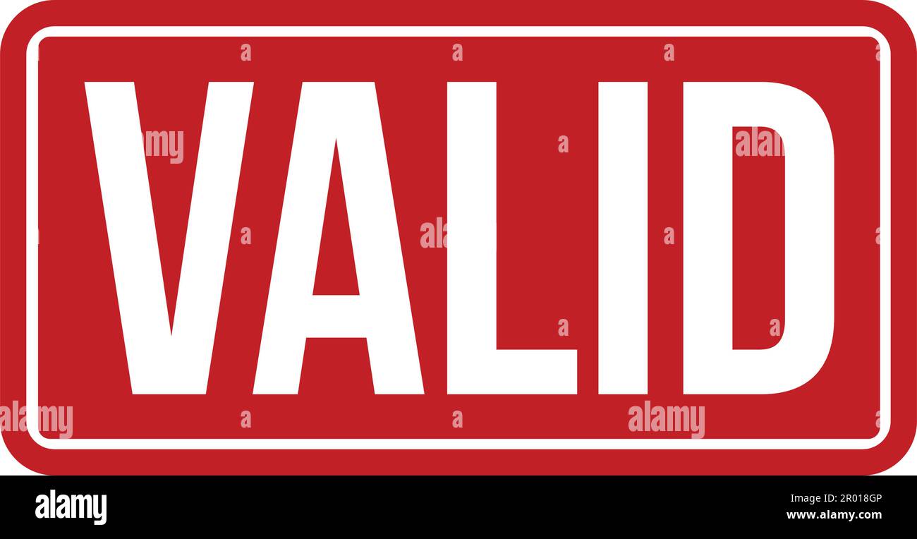 Grunge red valid word Cut Out Stock Images & Pictures - Alamy