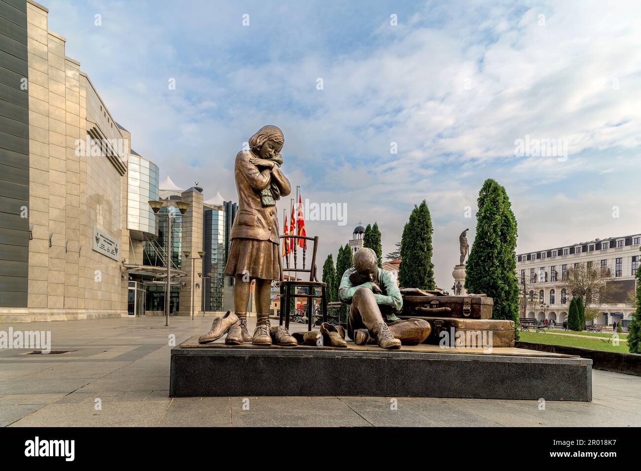 Skopje, North Macedonia, Statue of Jewish children at Holocaust ...