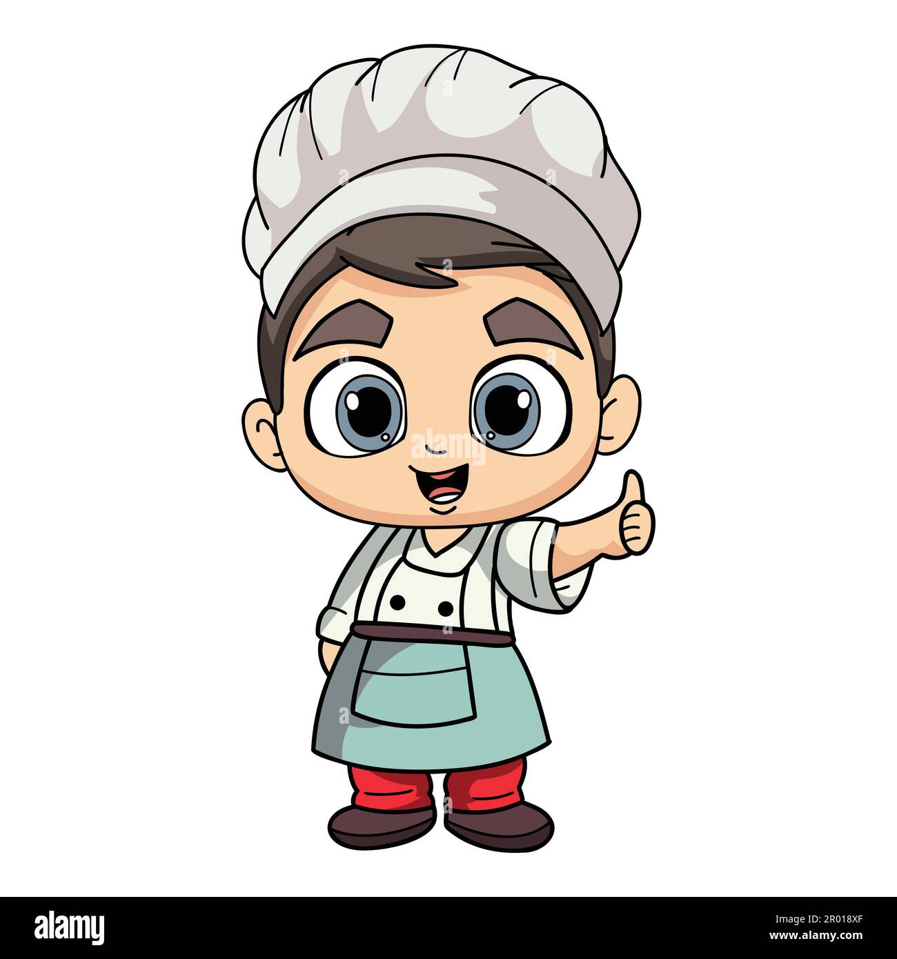 Happy chef male character illustration in doodle style isolated on ...