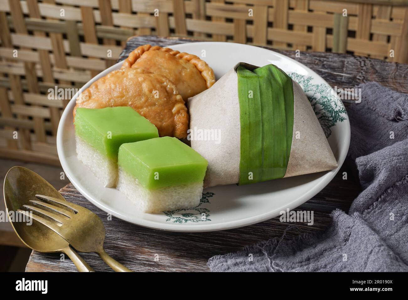 Malaysian local dishes with Nasi Lemak daun pisang (coconut rice milk ...