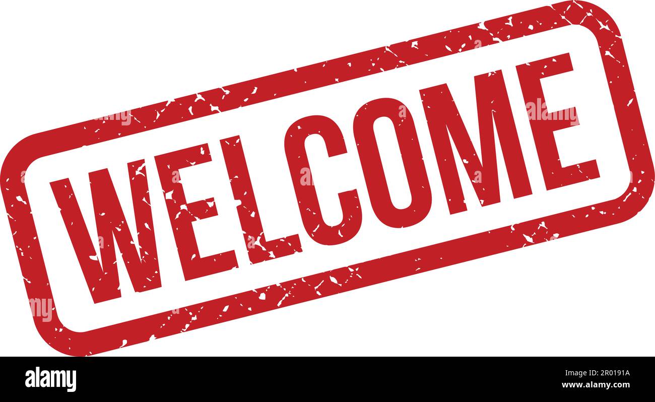 Welcome grunge ribbon sign hi-res stock photography and images - Alamy