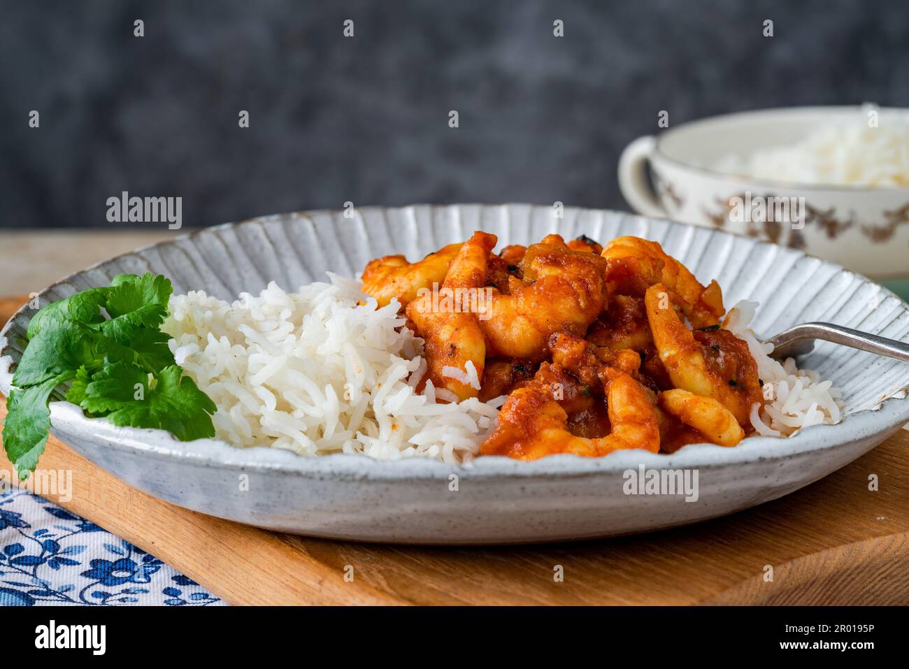 Tamarind prawn curry with rice Stock Photo - Alamy
